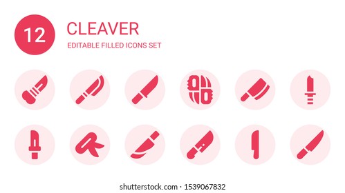 Cleaver Icon Set Collection 12 Filled Stock Vector (Royalty Free ...