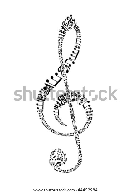 Clef Sheet Music Symbols Stock Vector (Royalty Free) 44452984