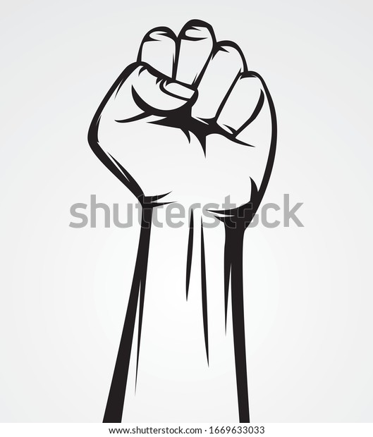 Clenched Hands Show Strength Fighting Spirit Stock Vector (Royalty Free ...