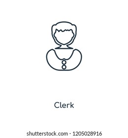 Clerk Concept Line Icon Linear Clerk Stock Vector (Royalty Free ...