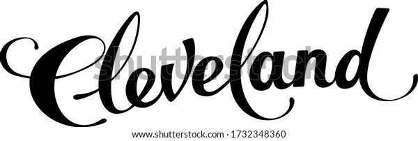 Cleveland Custom Calligraphy Text Stock Vector (Royalty Free ...