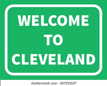 Cleveland Road Sign Background Vector Illustration Stock Vector ...