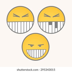 Clever Smile Cartoon Smiley Vector Set Stock Vector (Royalty Free ...
