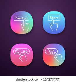 Click App Icons Set Download Share Stock Vector (Royalty Free ...