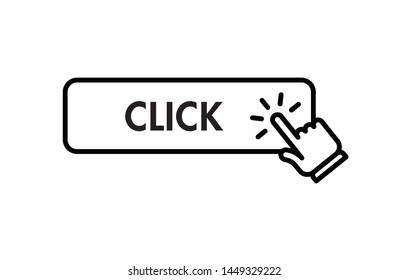 Click Button Hand Clicking Icon Stock Vector (Royalty Free) 1449329222 ...