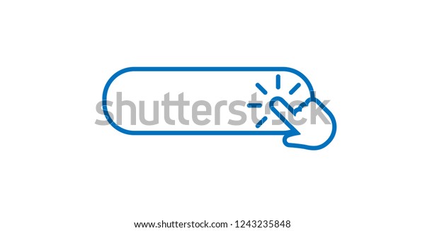 Click Button Hand Icon Stock Vector (Royalty Free) 1243235848 ...