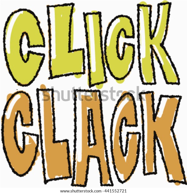 Click Clack Grunge Logo Design Doodle Stock Vector (Royalty Free) 441552721