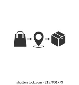 Click Collect Order Icon Delivery Truck Stock Vector (Royalty Free ...