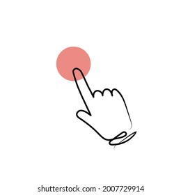 Click Finger Icon Hand Touching Cursor Stock Vector (Royalty Free ...