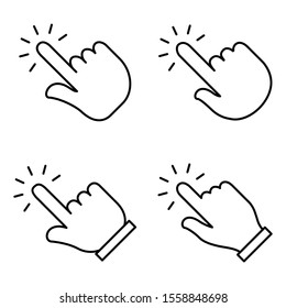 Click Finger Icon Set Click Finger Stock Vector (Royalty Free ...