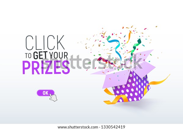 Click Get Your Prizes Open Textured Stock Vector (Royalty Free) 1330542419