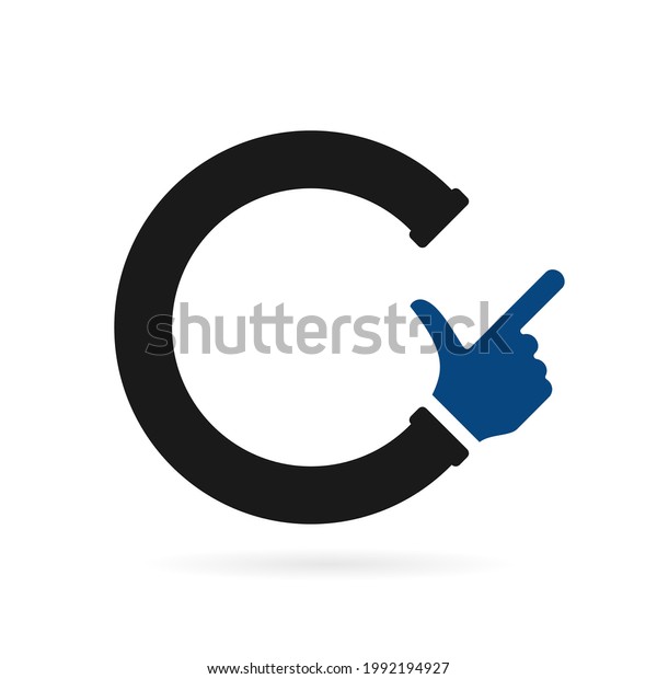 Click Hand Letter C Logo Stock Vector (Royalty Free) 1992194927 ...