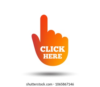 Click Here Hand Sign Icon Press Stock Vector (Royalty Free) 1065867146 ...