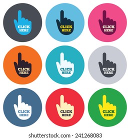 Click Here Hand Sign Icon Press Stock Vector (Royalty Free) 241268083 ...