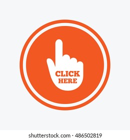 Click Here Icon Hand Cursor Signs Stock Vector (Royalty Free) 647230624