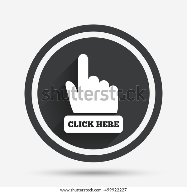 Click Here Hand Sign Icon Press Stock Vector (Royalty Free) 499922227 ...