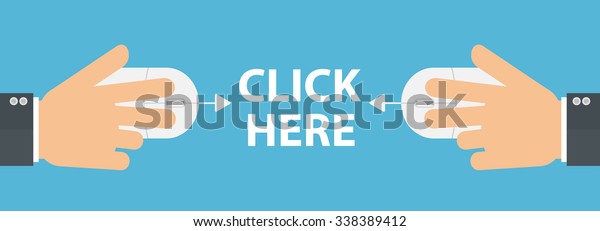 Click Here Horizontal Advertising Banner Concept Stock Vector (Royalty ...