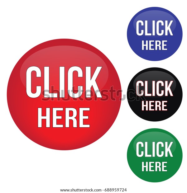 Click Here Round Website Glossy Buttons Stock Vector (Royalty Free ...