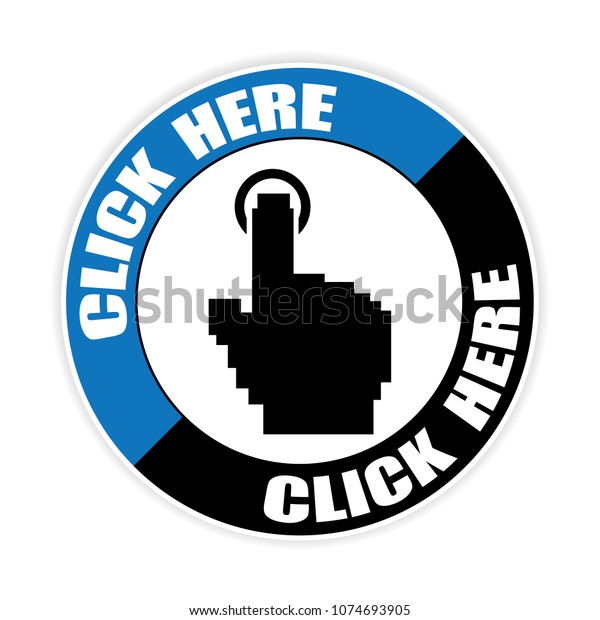 Click Here Stickervector Illustration Stock Vector (Royalty Free ...