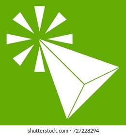 Click Icon White Isolated On Green Stock Vector (Royalty Free ...