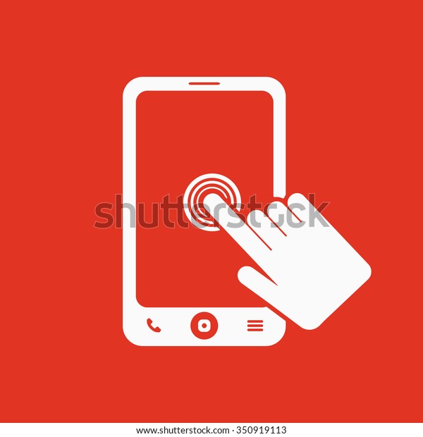 Click On Screen Mobile Phone Icon Stock Vector (Royalty Free) 350919113