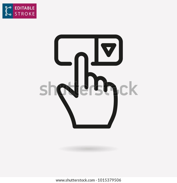 Click Outline Black Icon Editable Stroke Stock Vector (Royalty Free ...