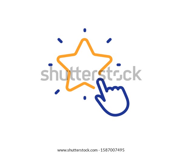Click Rating Sign Ranking Star Line Stock Vector (Royalty Free ...