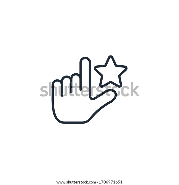 Click Star Vector Linear Icon Isolated Stock Vector (Royalty Free ...