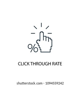 Click Through Rate Line Icon Simple Stock Vector (Royalty Free ...