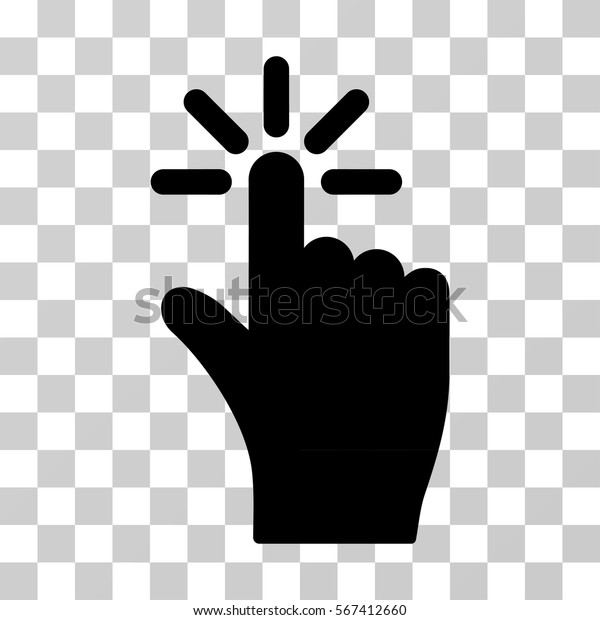 Click vector icon. Illustration style is flat iconic black symbol on a ...