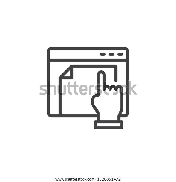 Click Website Document File Line Icon Stock Vector (Royalty Free ...