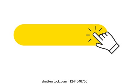 Click Blank Button Hand Pointer Clicking Stock Vector (Royalty Free ...