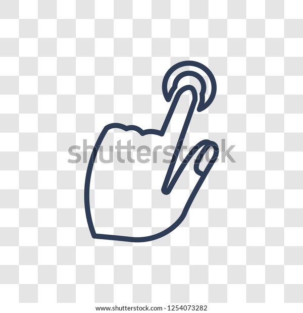 Clicking Left Hand Icon Trendy Linear Stock Vector (Royalty Free ...