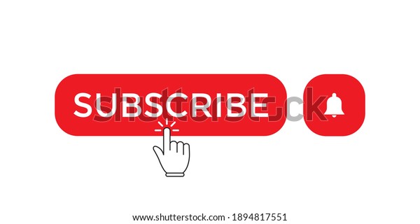 Clicking Red Subscribe Button Vector Flat Stock Vector (Royalty Free ...