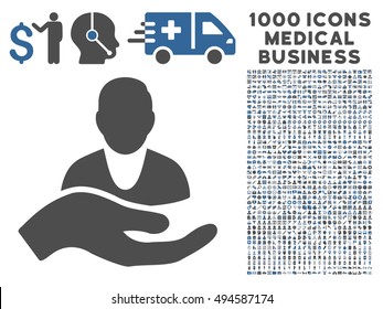 Client Care Hand Icon 1000 Medical Stock Vector (Royalty Free ...