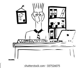 Client Consulting Drawing Sketch Style Vector Stock Vector (Royalty ...