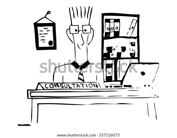 Client Consulting Drawing Sketch Style Vector Stock Vector (Royalty ...