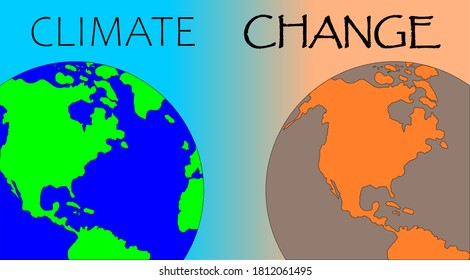 Climate Change Orange Blue Stock Vector (Royalty Free) 1812061495 ...