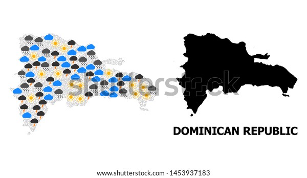 Climate Collage Vector Map Dominican Republic Stock Vector (Royalty ...