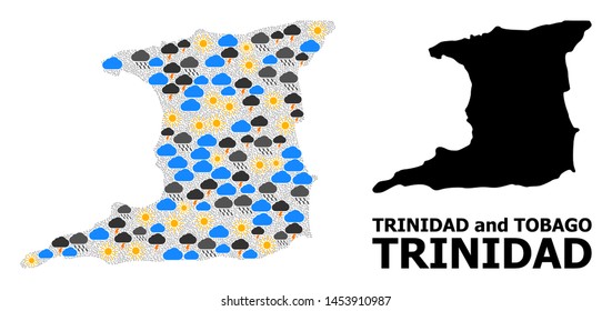 Climate Collage Vector Map Trinidad Island Stock Vector (Royalty Free ...
