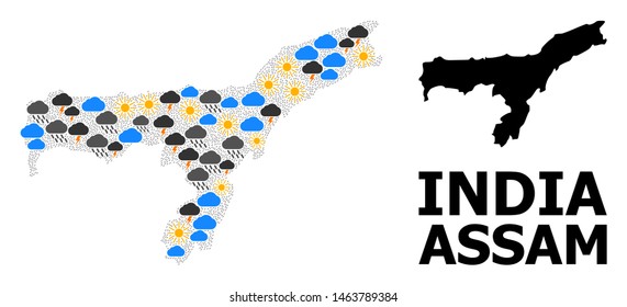Climate Mosaic Vector Map Assam State Stock Vector (Royalty Free ... Climate Mosaic Vector Map Assam State Stock Vector (Royalty Free ...