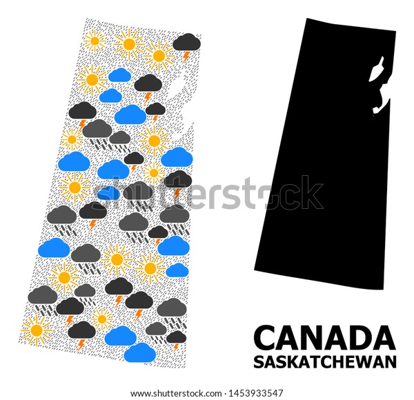 Climate Mosaic Vector Map Saskatchewan Province Stock Vector (Royalty ...