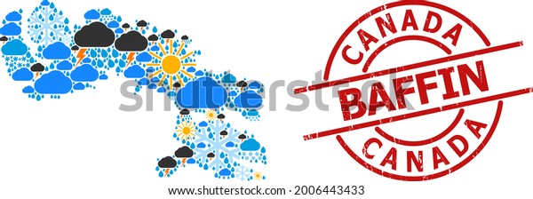 Climate Pattern Map Baffin Island Textured Stock Vector (Royalty Free ...