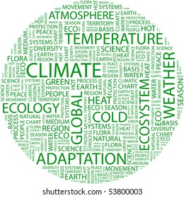 Climate Word Collage On White Background Stock Vector (Royalty Free ...