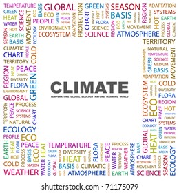 Climate Word Collage On White Background Stock Vector (Royalty Free ...