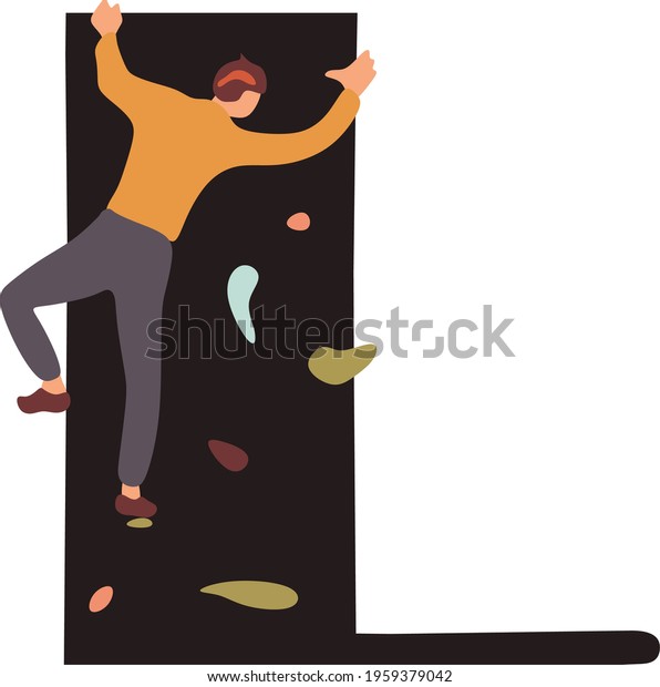 Climbing Abc Rock Climber Silhouette Alphabet Stock Vector (Royalty ...