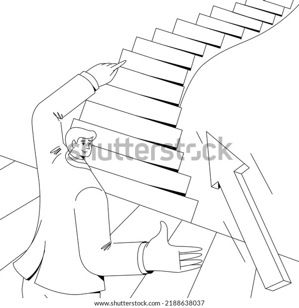 Escalando la escalera de la carrera.: vector de stock (libre de ...
