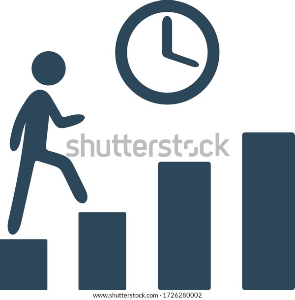 Climbing Corporate Ladder Clock Sign Using Stock Vector (Royalty Free ...