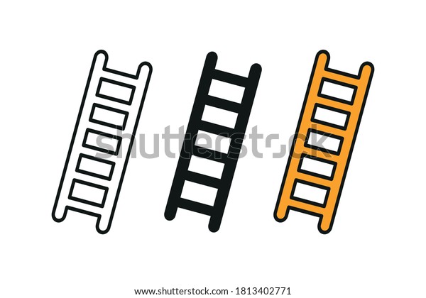 Climbing Ladder Icon Set Signs Ladder Stock Vector (Royalty Free ...
