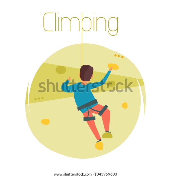 Climbing Vector Cartoon Isolated Art Flat Stock Vector (Royalty Free ...